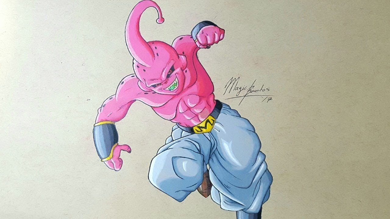 Cómo Dibujar a KID BUU.How To Draw KID BUU-MagicBocetos-Tutorial Paso A ...