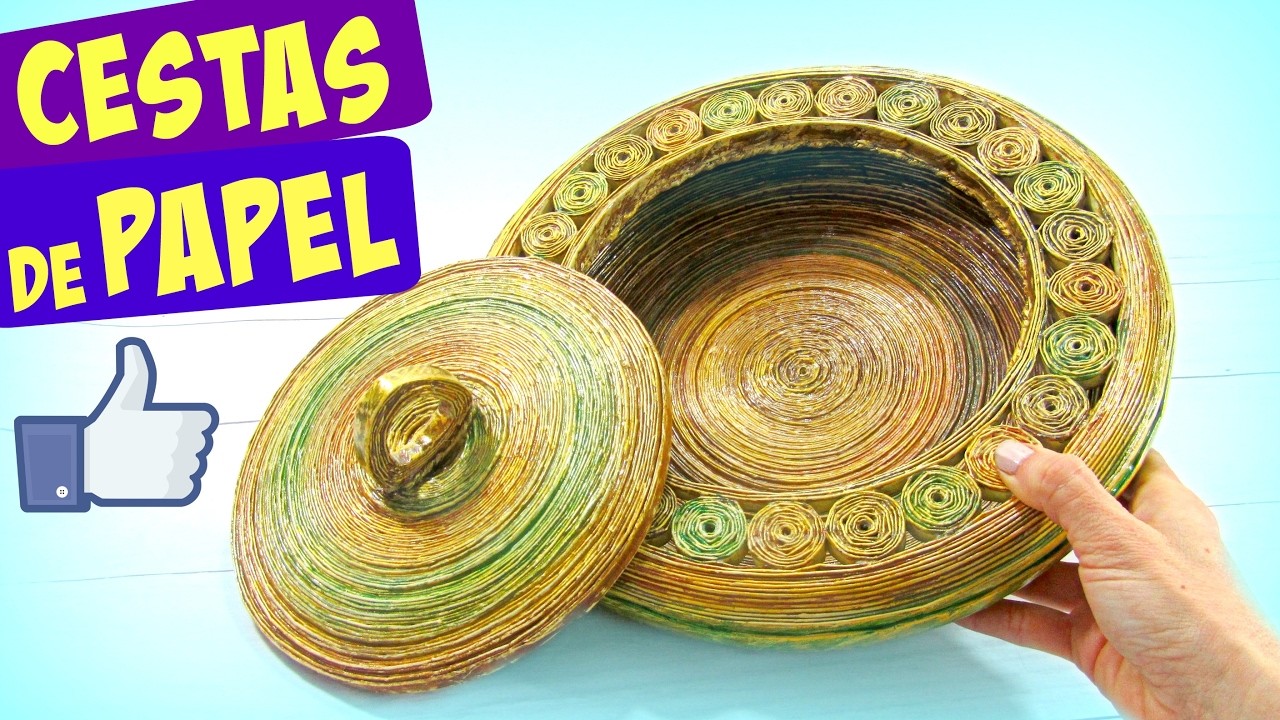 Diy Cesta De Papel Periódico Con Tapa Newspaper Baskets