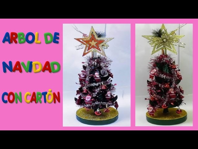 MANUALIDAD CON CARTÓN ARBOL DE NAVIDAD